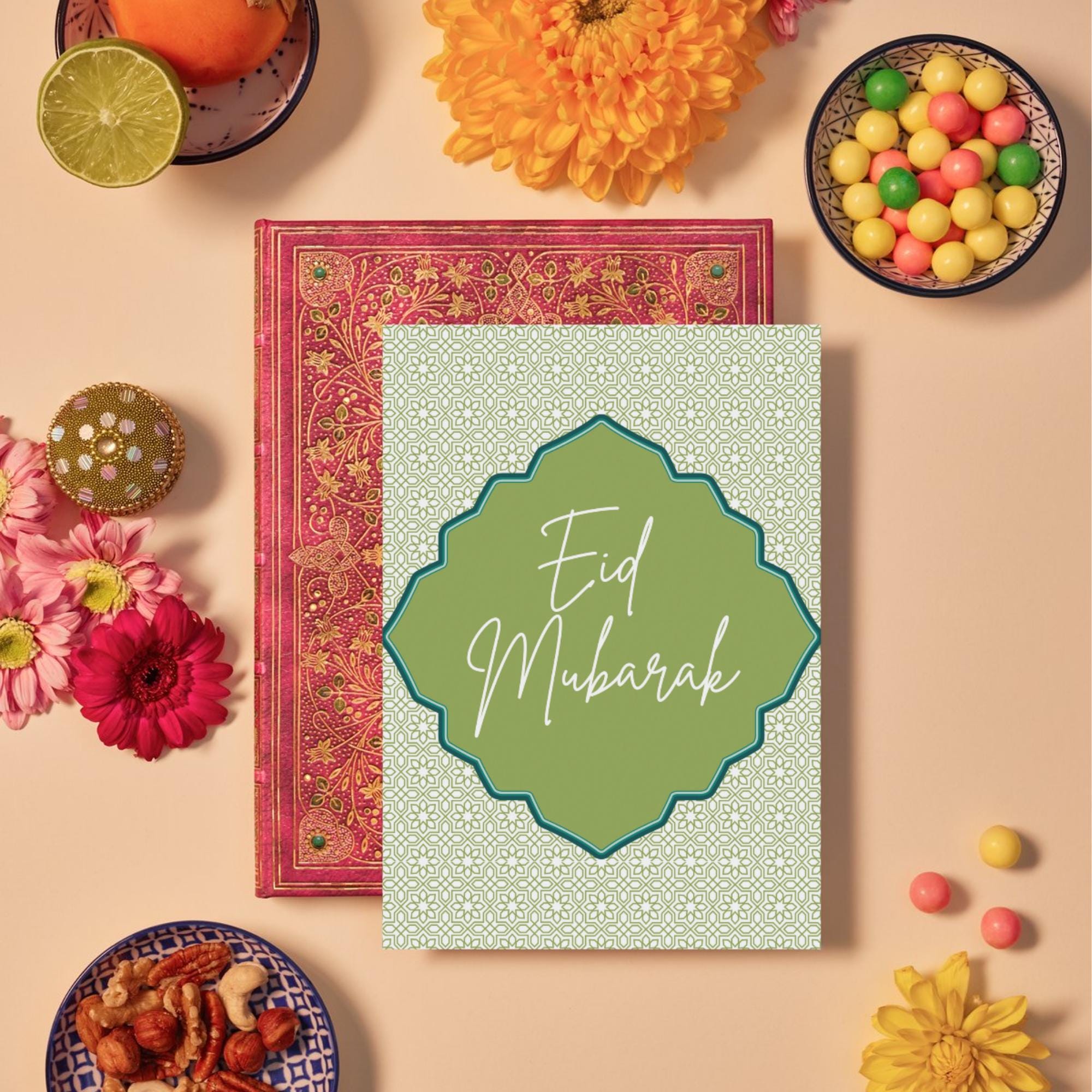 Printable Eid Mubarak Card Set | Ornate & Monochromatic | 4 Bright ...