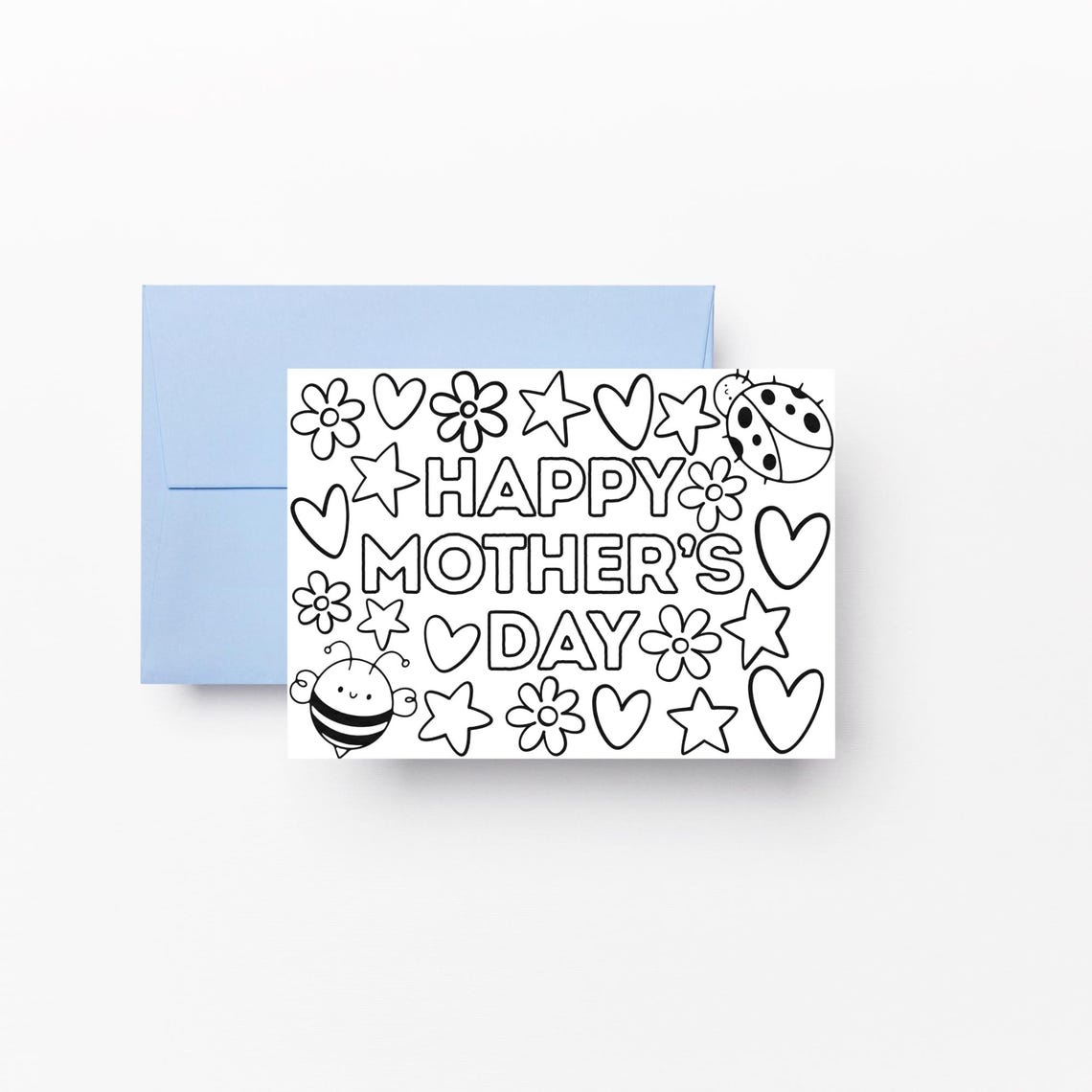 Printable Colouring Happy Mother's Day Card | Colouring Greeting Card ...
