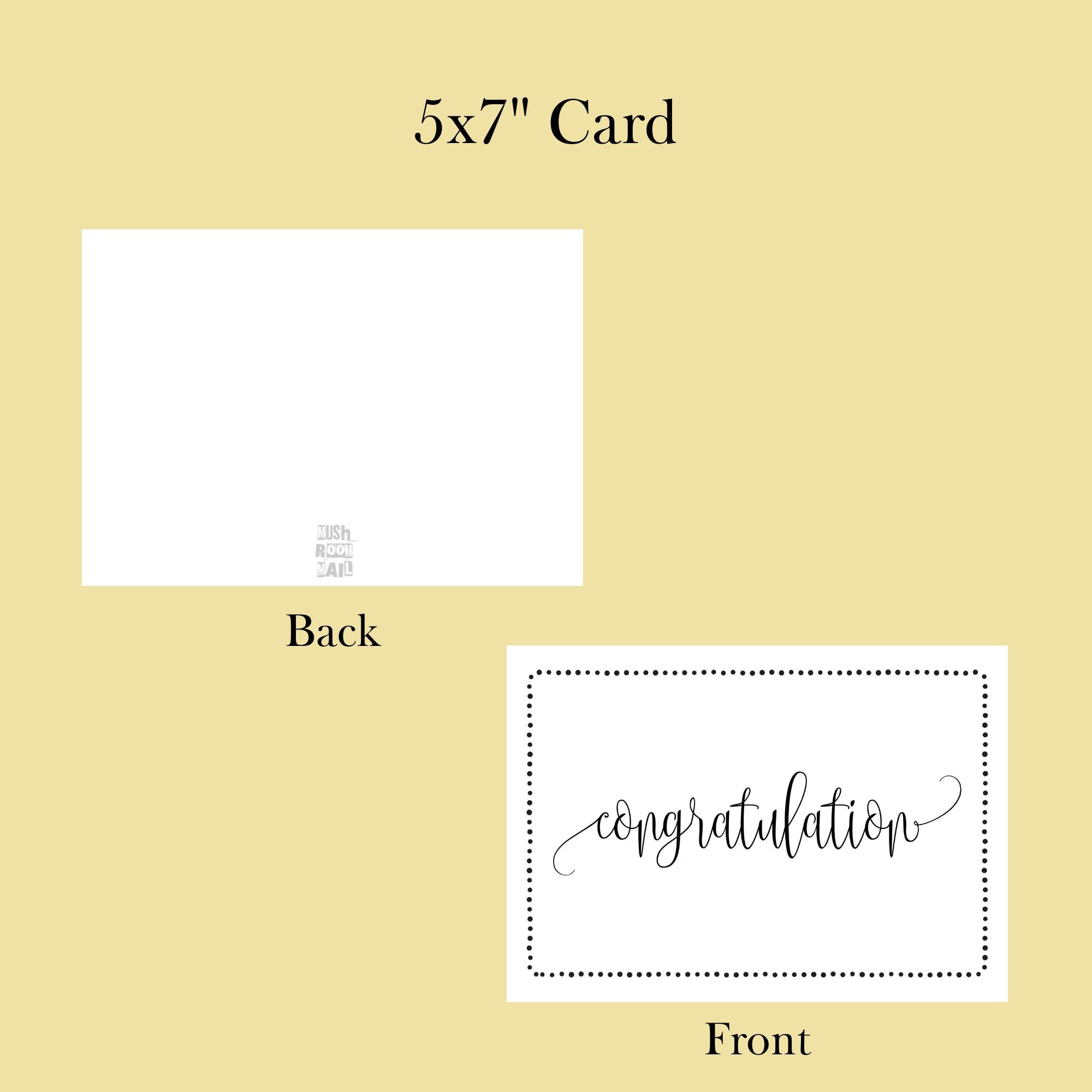 Elegant Congrats Card Printable Black and White Style Instant Download ...