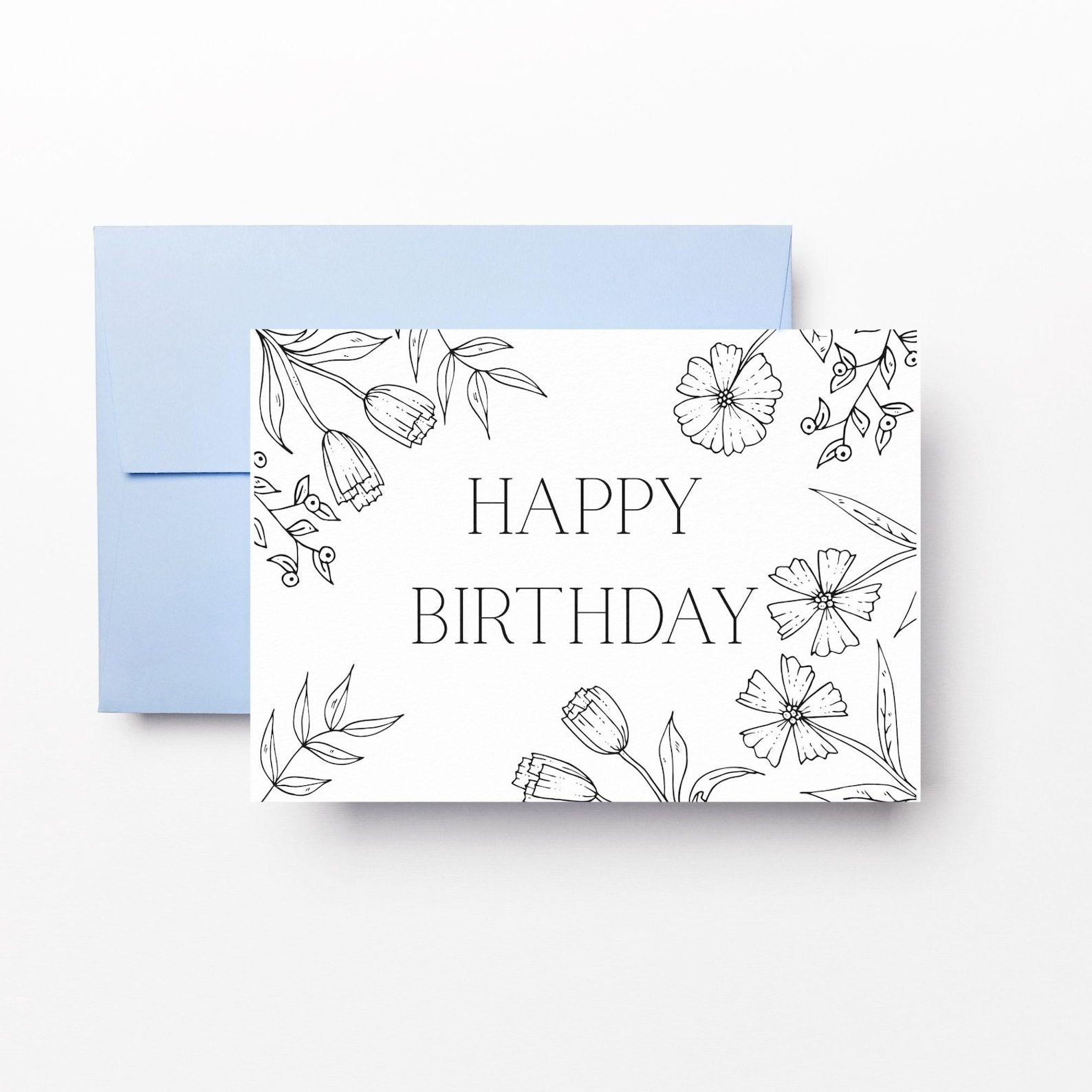 Printable Happy Birthday Card | Minimalist Birthday Card Design ...