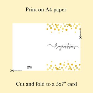 Elegant Congrats Card Printable Gold Confetti Celebration Card Instant ...