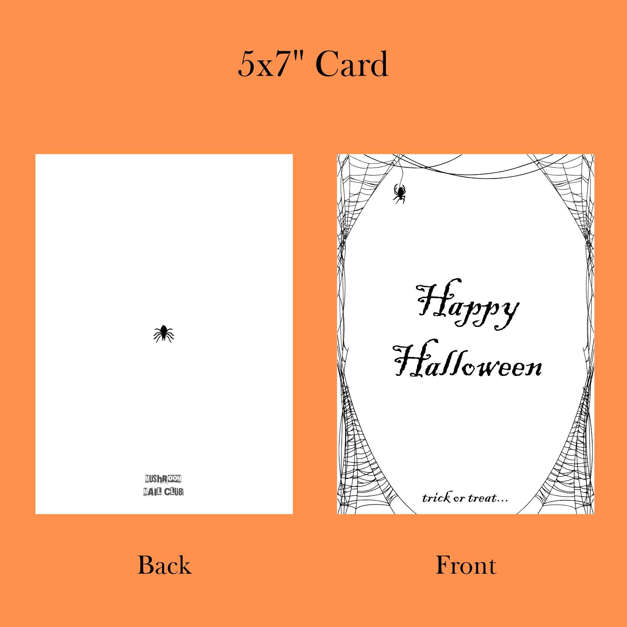 Printable Halloween Card | Digital Download | Spooky Spider Web Design ...