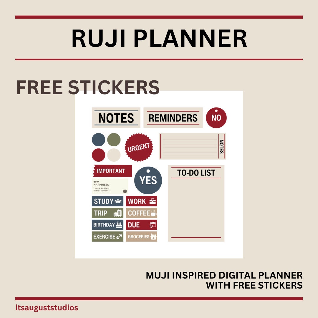 RUJI PLANNER 2024 | Goodnotes, Notability, Etc. - A Muji-inspired ...