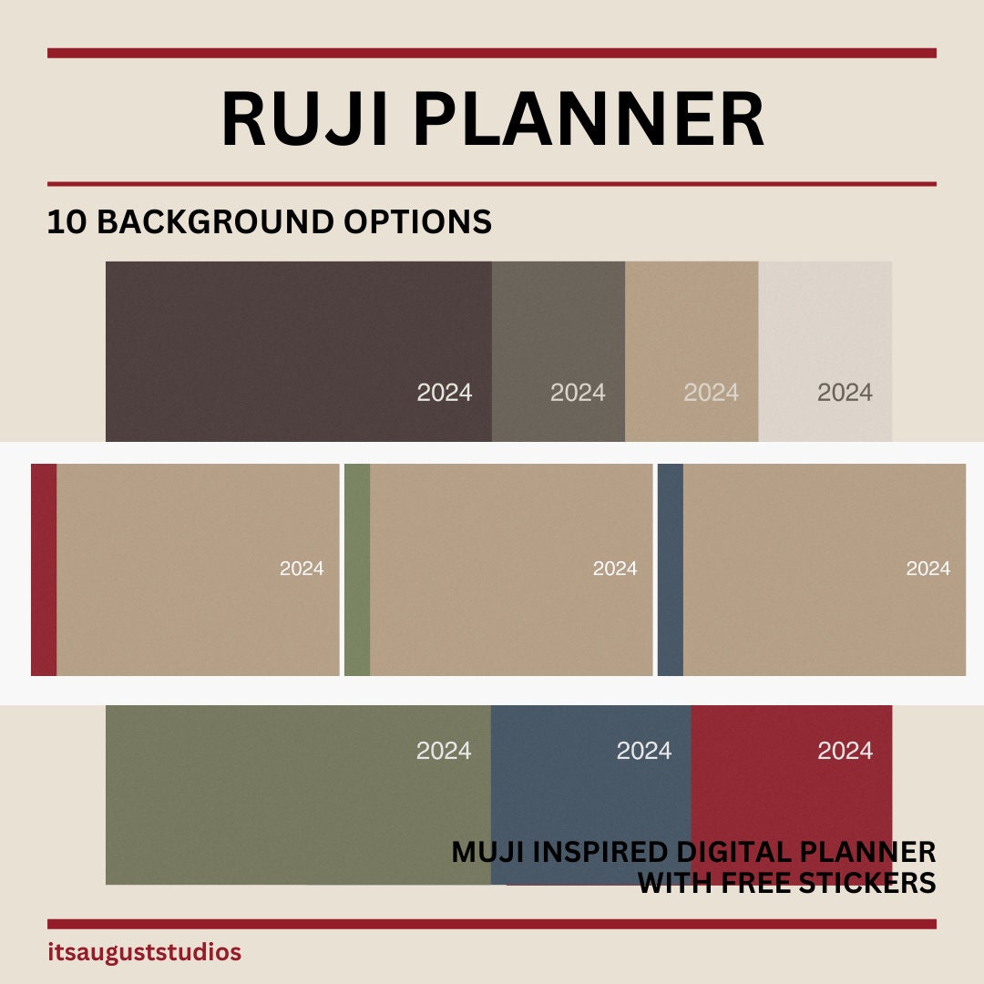 RUJI PLANNER 2024 | Goodnotes, Notability, Etc. - A Muji-inspired ...
