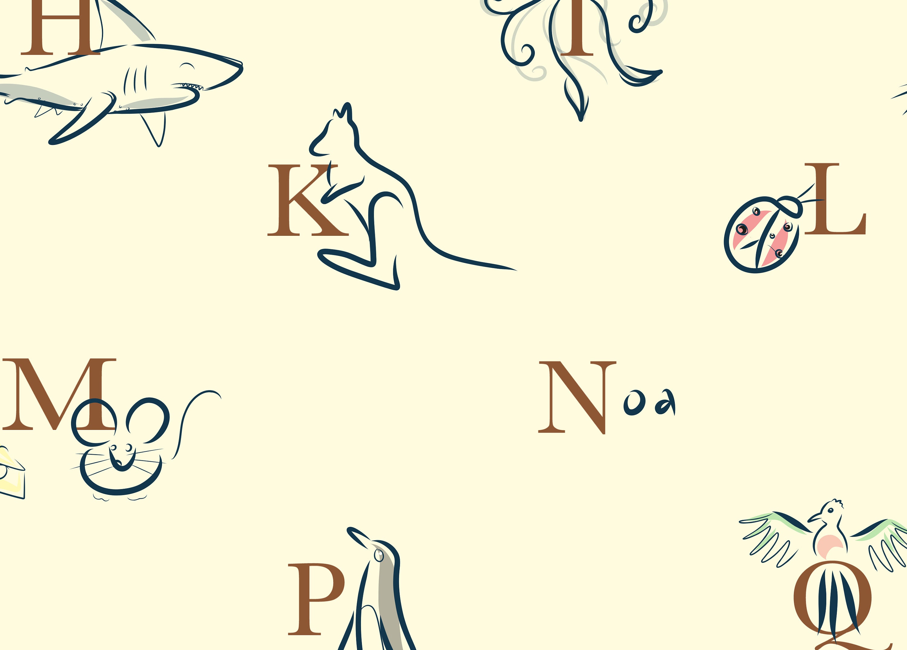 Dutch Custom Alphabet Poster With Animals and Your Child's Name digital ...