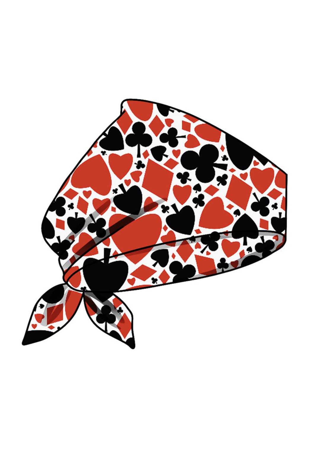 CARD SUITE PRINT Bandana - One Size, Bandanas for Festival Outfits ...