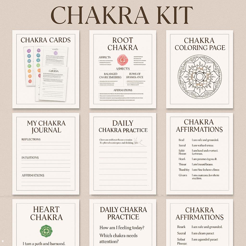 Printable Chakra Kit Energy Healing Games Affirmations and Activites ...