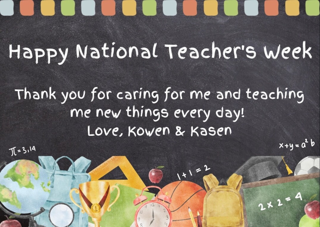 Teacher Week Thank You Card Digital Printable Download - Etsy