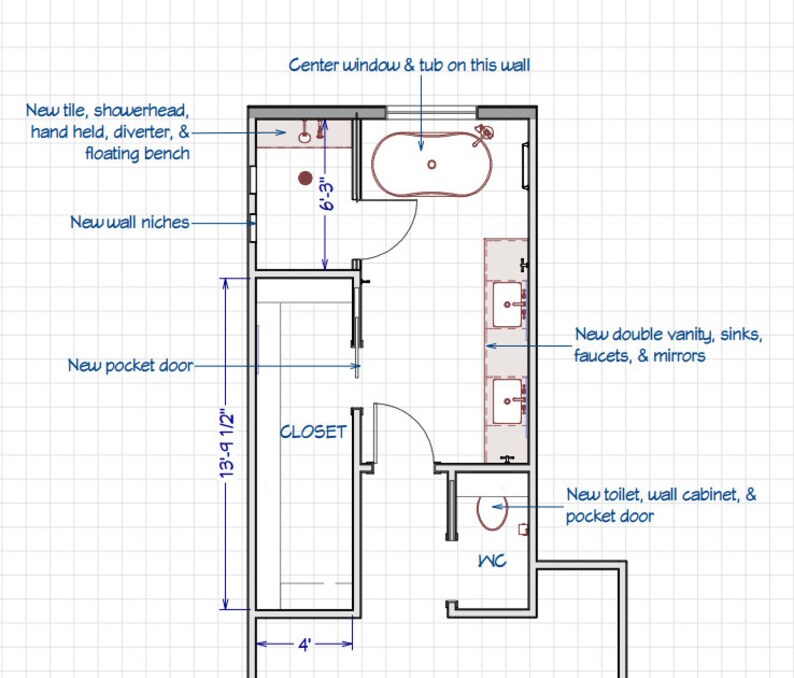 3D Rendering Visuals for Full Bathroom Remodel, Professional Interior ...