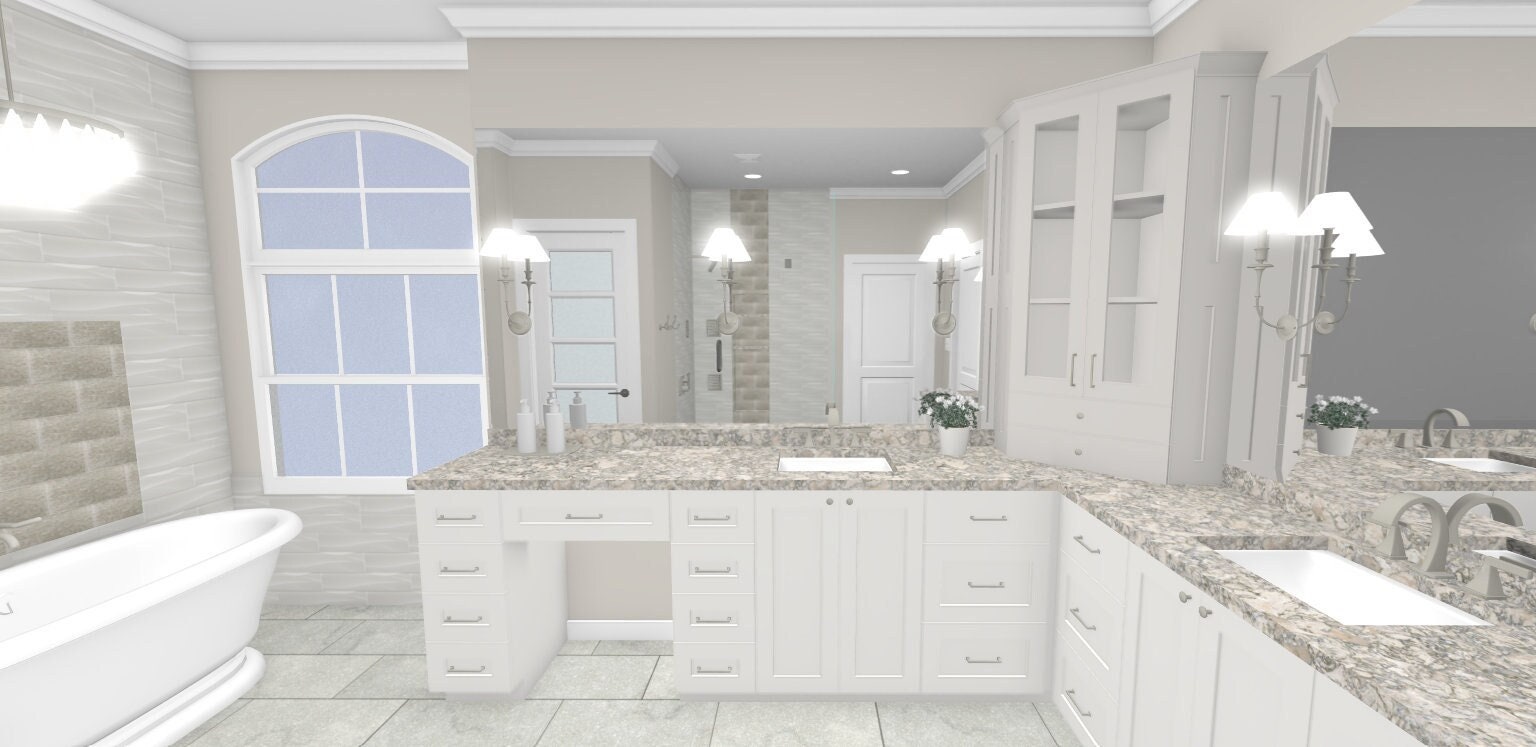 3D Rendering Visuals for Full Bathroom Remodel, Professional Interior ...
