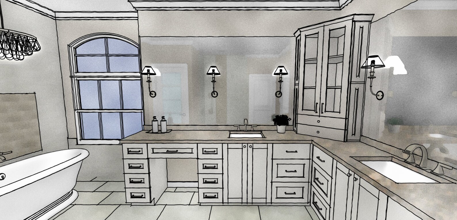 3D Rendering Visuals for Full Bathroom Remodel, Professional Interior ...