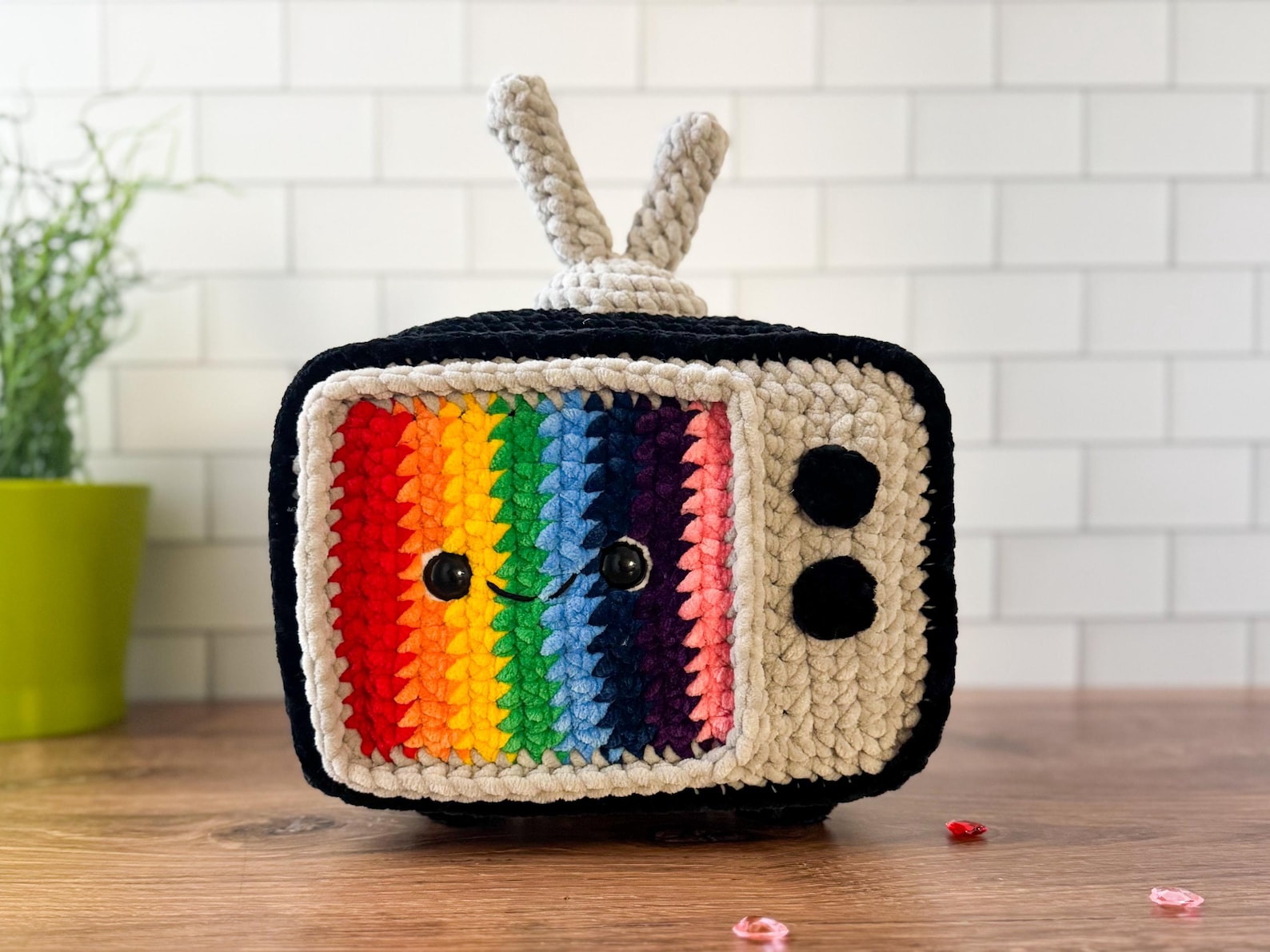Rainbow Retro TV Crochet Pattern PDF – Amigurumi Television Plush ...