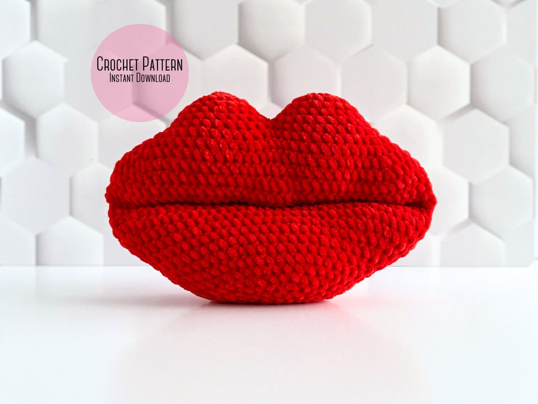 Crochet Kiss Lips Plush Valentine Amigurumi Pattern, Love Crochet Lips ...
