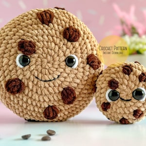 Bundle: Chocolate Chip Cookie Crochet Pattern, Two Plush Cookie ...
