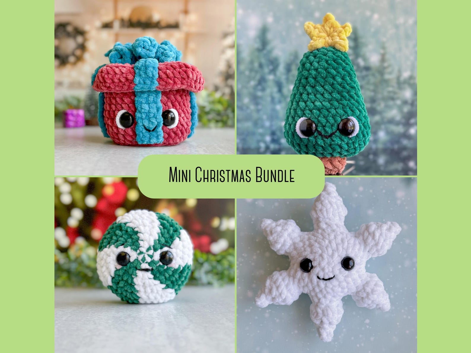 Bundle: Mini Christmas Crochet Patterns, Mini Present With Removable ...
