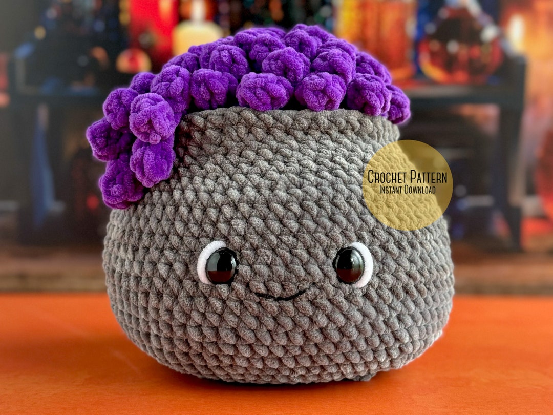 Big Cauldron Crochet Pattern, Fillable Big Witch Cauldron, Big Cauldron ...