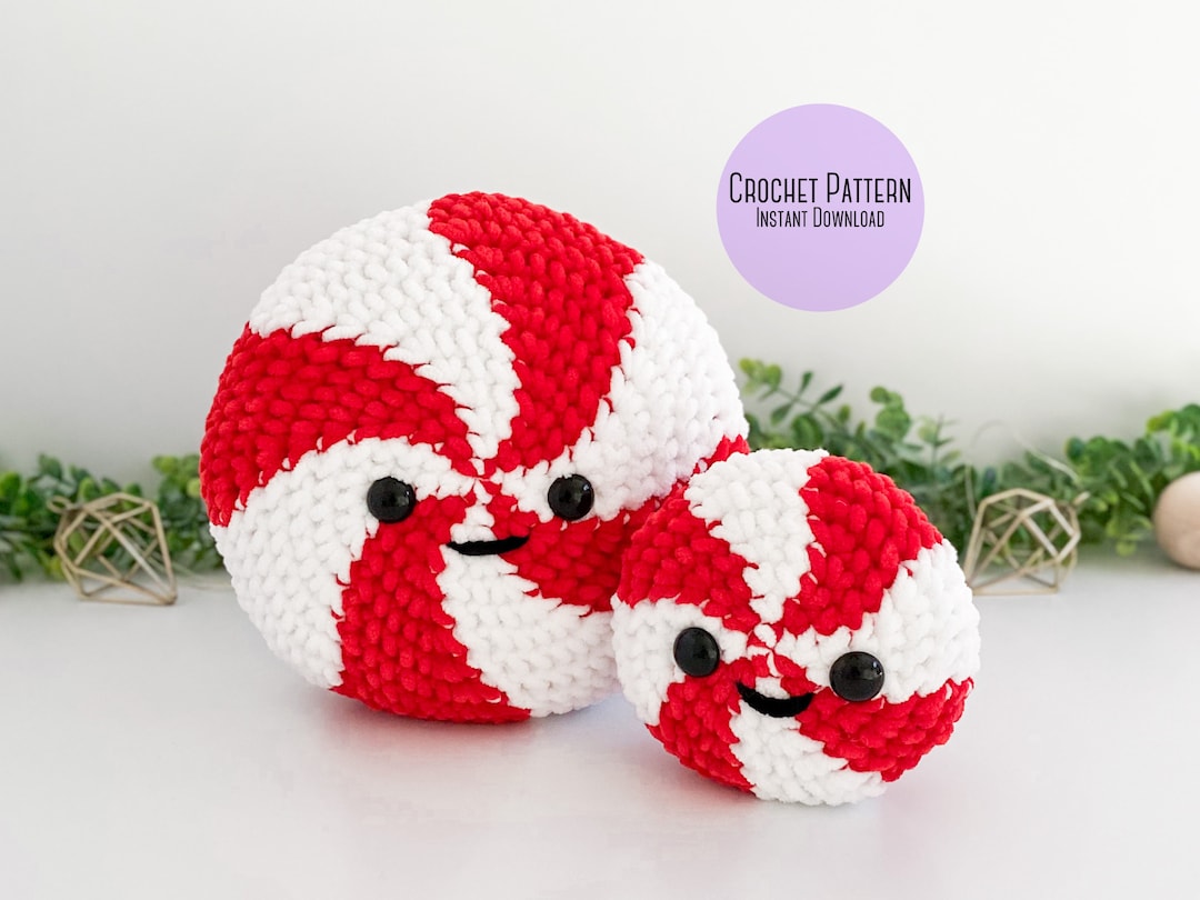Crochet Peppermint Christmas Candy Amigurumi Pattern Bundle, Mini and ...