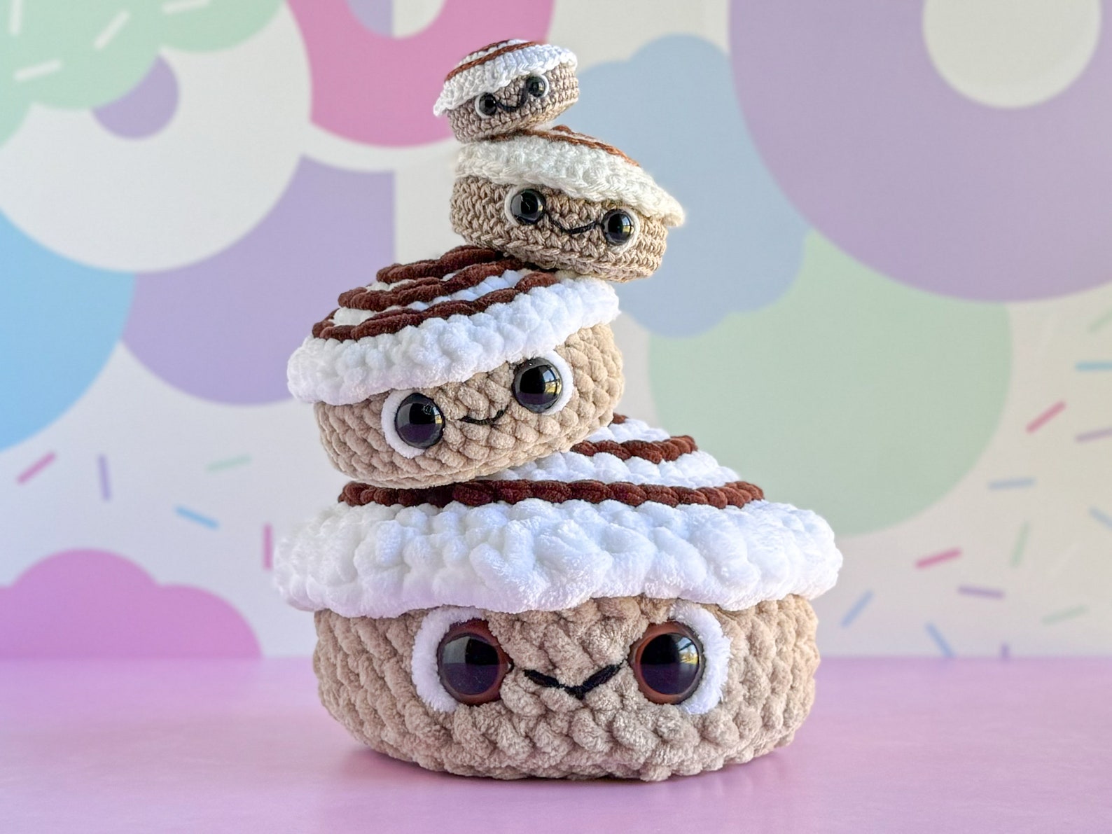 Mini Cinnamon Roll Crochet Pattern, Plush Cinnamon Buns, Sticky Buns ...