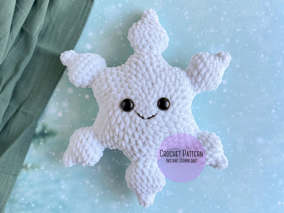 Big Snowflake Winter Amigurumi Crochet Holiday Plush Pattern, Snowflake ...