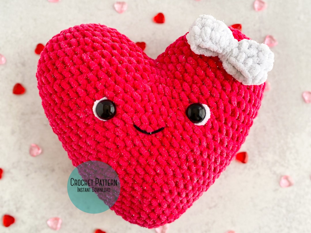Crochet Sweet Heart Valentine Amigurumi Pattern, Crochet Huggable Heart ...