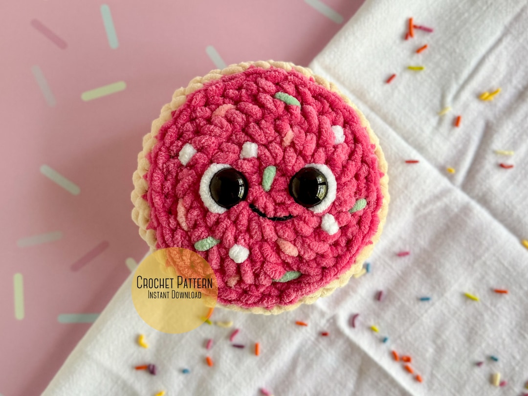 Mini Frosted Sugar Cookie Cookie Crochet Pattern, Plush Mini Cookie ...