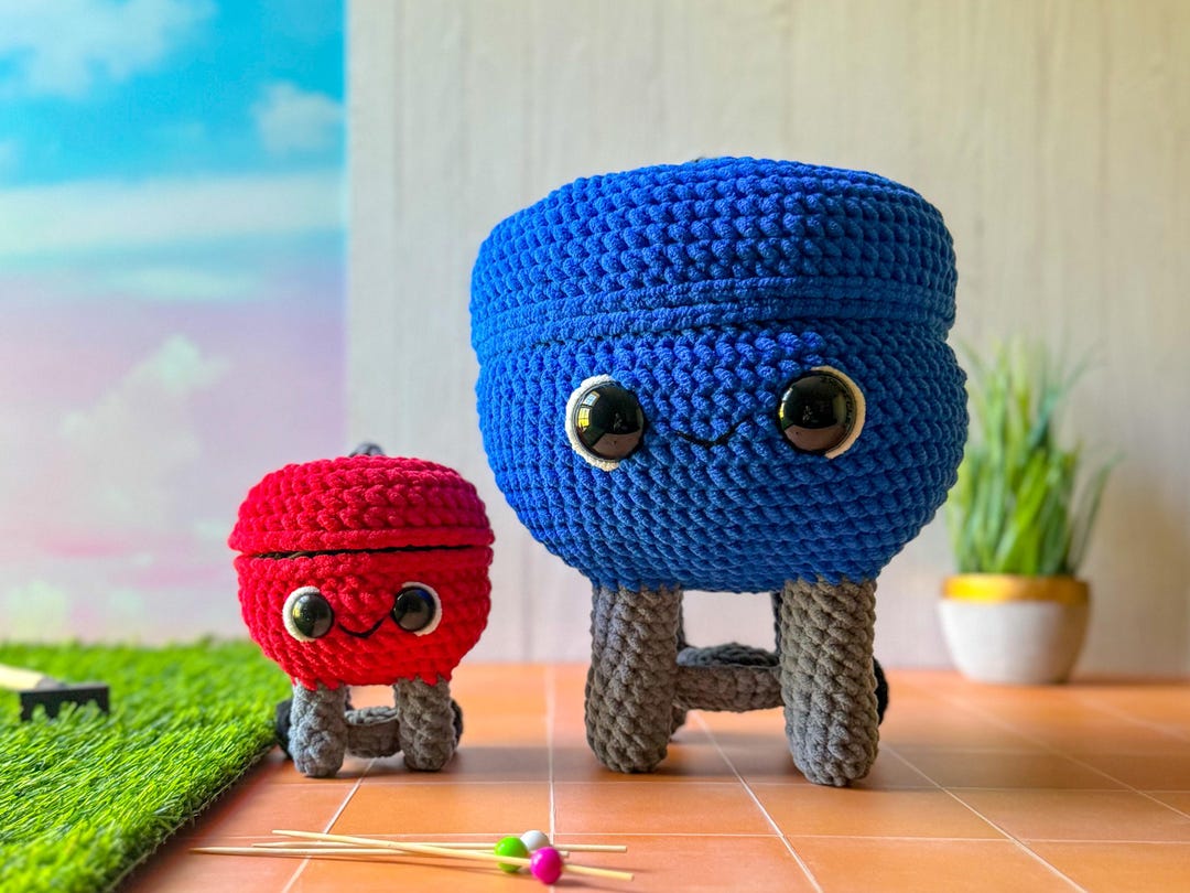 Bundle: Big & Mini BBQ Grill Crochet Patterns, Amigurumi Grill Toys ...