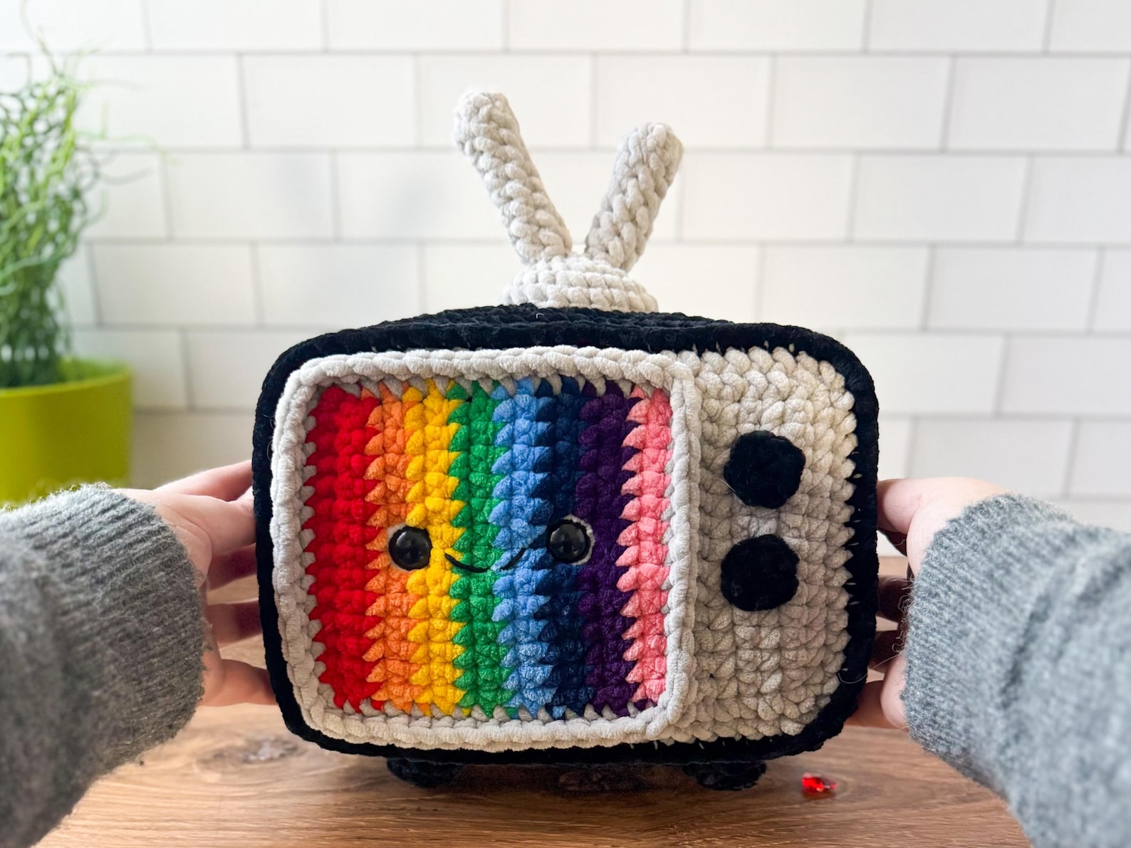 Rainbow Retro TV Crochet Pattern PDF – Amigurumi Television Plush ...