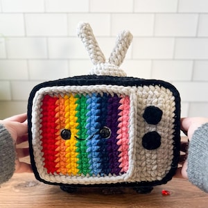 Rainbow Retro TV Crochet Pattern PDF – Amigurumi Television Plush ...