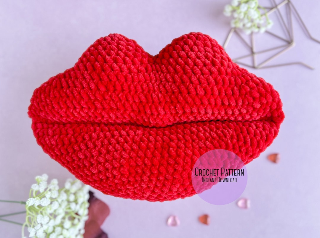 Crochet Kiss Lips Plush Valentine Amigurumi Pattern, Love Crochet Lips ...