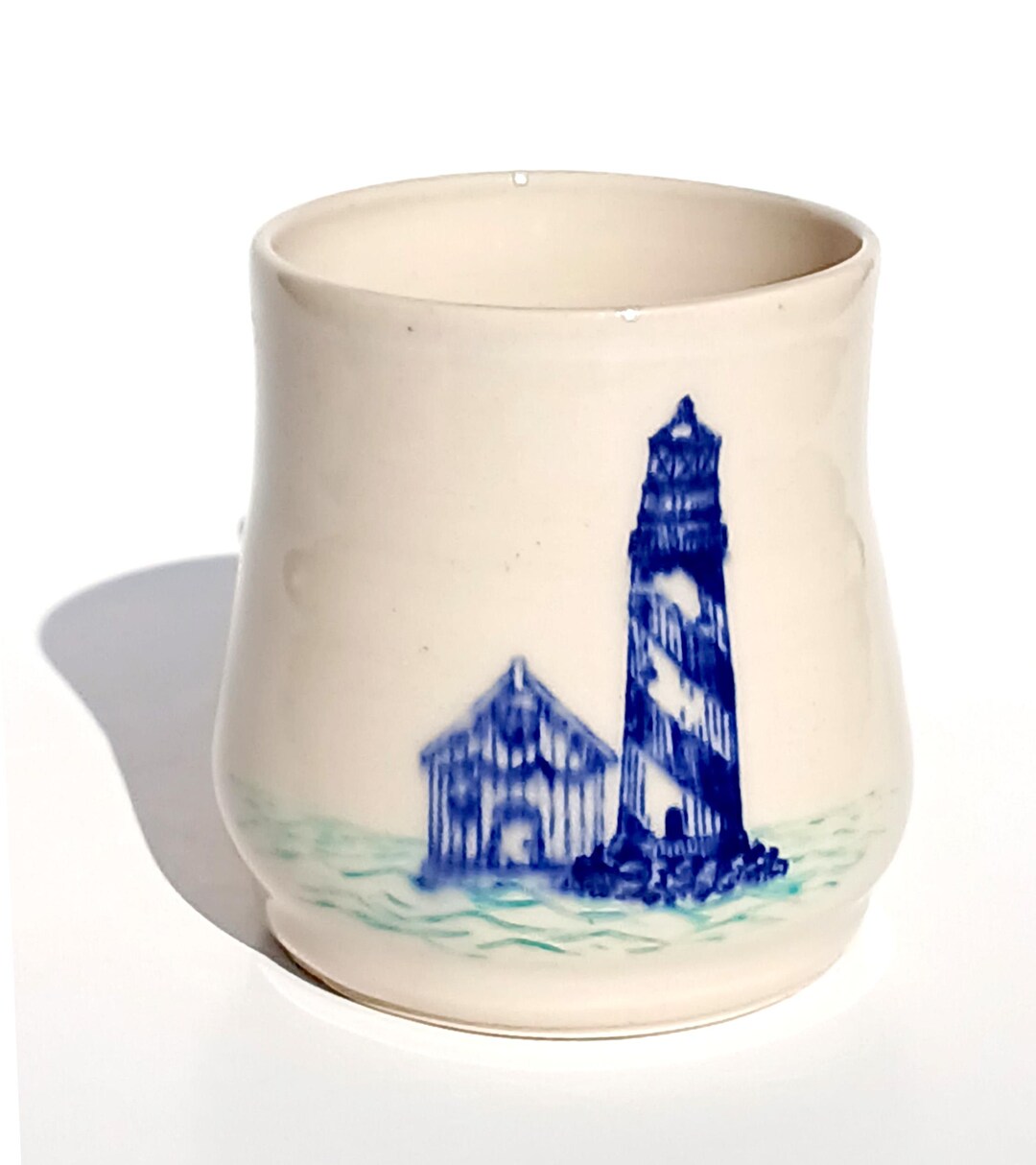 Lighthouse Mug Blue/cream - Etsy