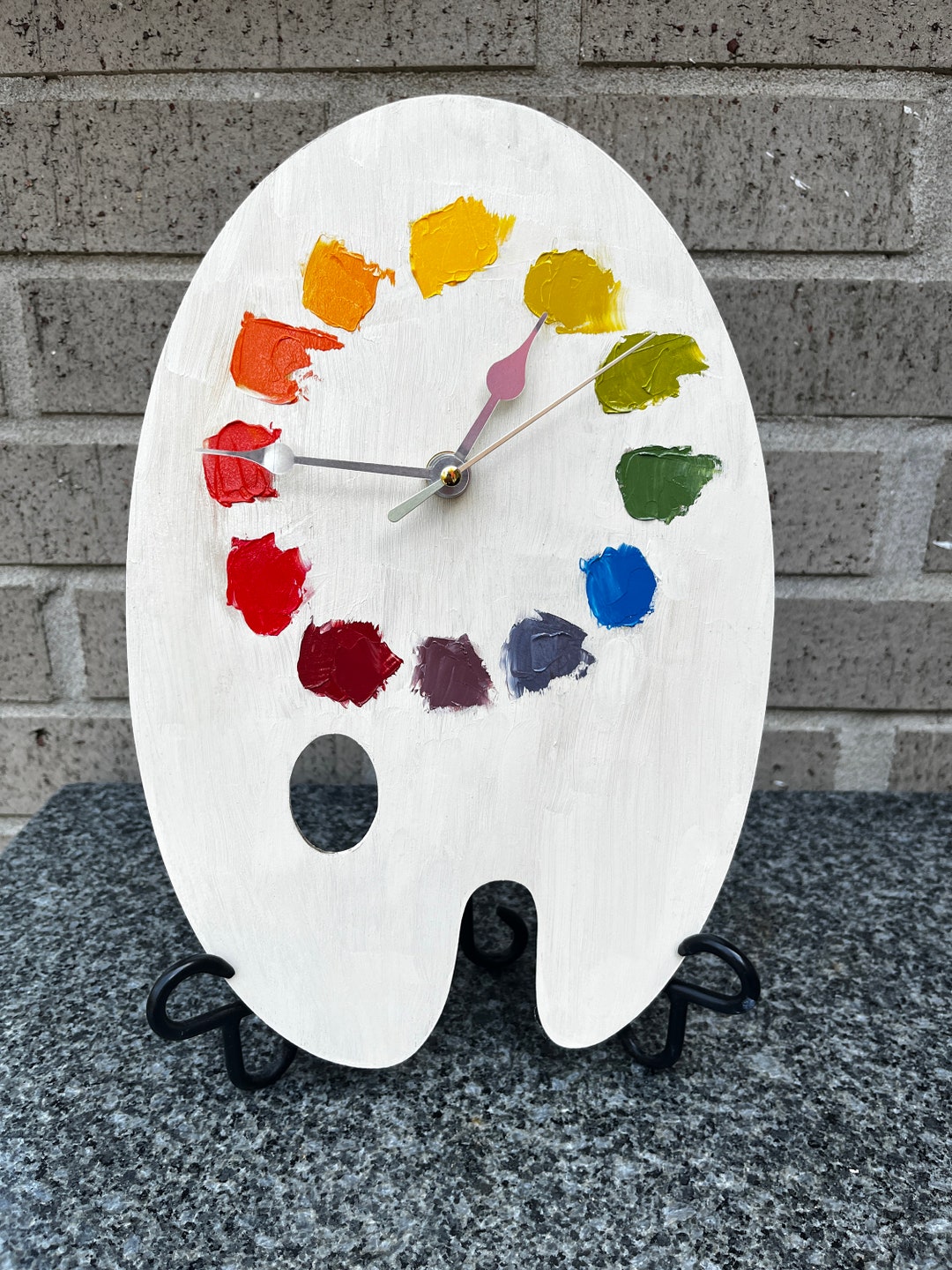 Handcrafted Artist Palette Color Wheel Clock - Etsy