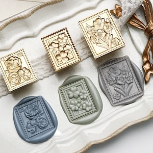 8 Designs of Post Stamp Seal Wax Seal Stamp, Metal Stamp Head Wax Seal ...