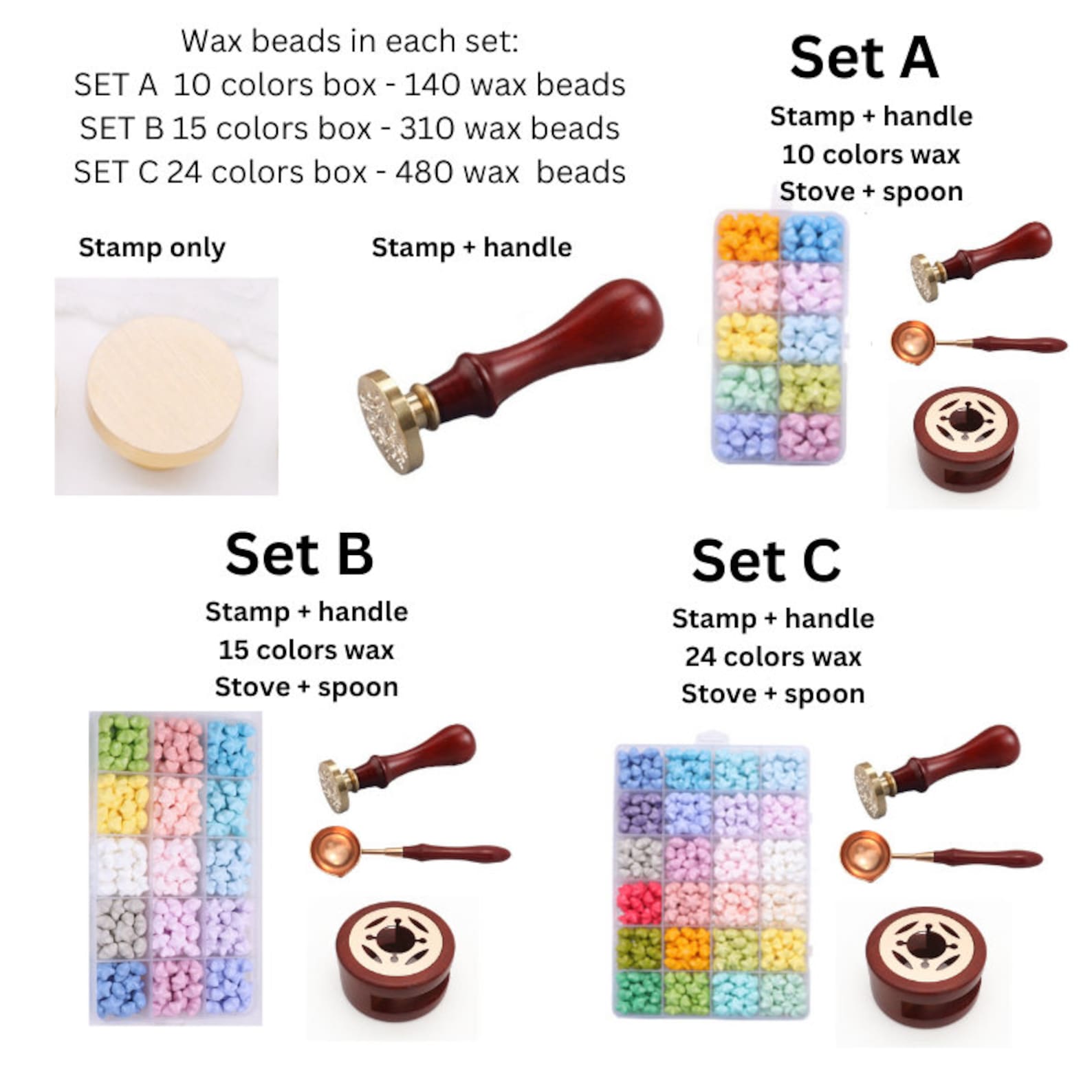 8 Designs of Post Stamp Seal Wax Seal Stamp, Metal Stamp Head Wax Seal ...