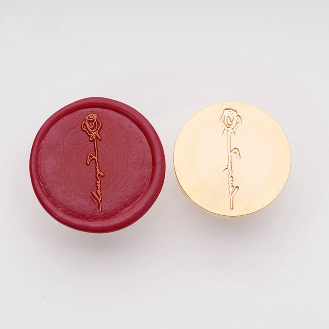 30mm Rose Wax Seal Head Stamp, Vintage Seal for Wedding Invitation ...