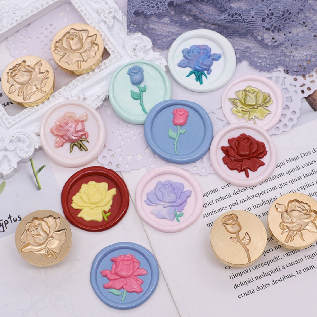 Rose Designs Seal Wax Seal Stamp, Personalised Stamp, Metal Stamp Head ...