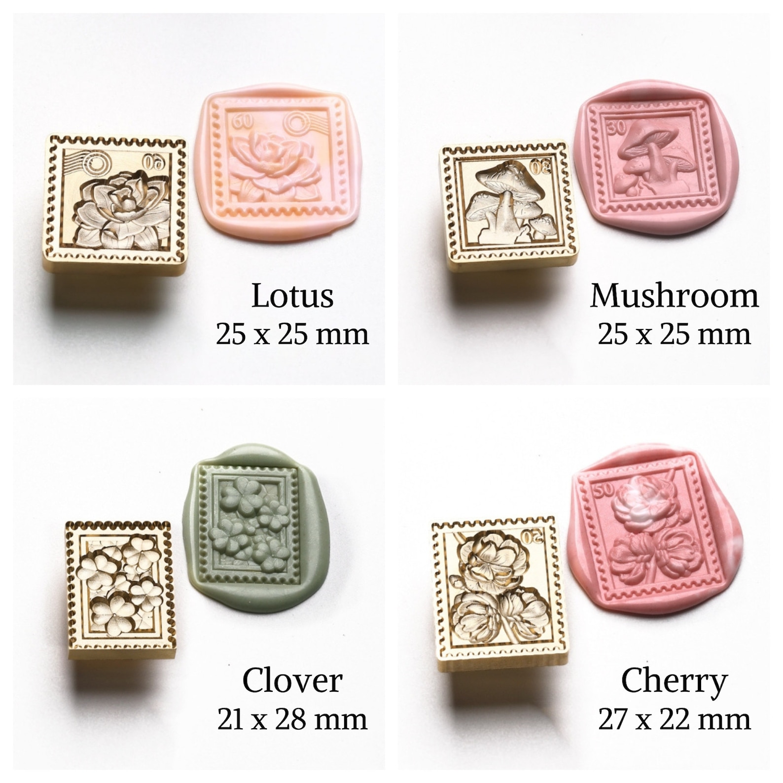 8 Designs of Post Stamp Seal Wax Seal Stamp, Metal Stamp Head Wax Seal ...