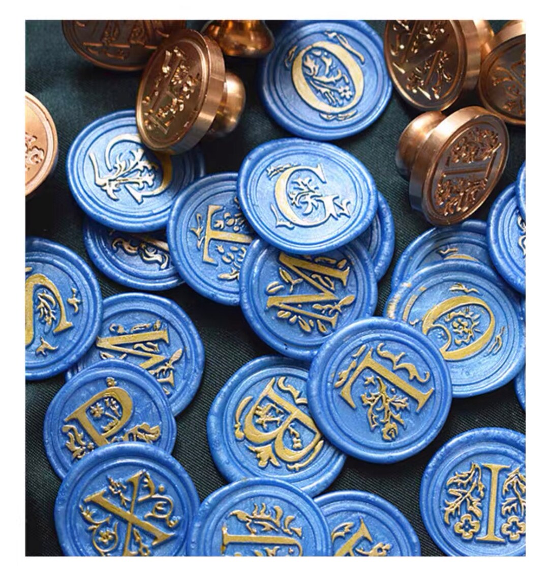 Initial Letter Wax Seal Stamp, Wedding Invitation, Personalised Stamp ...