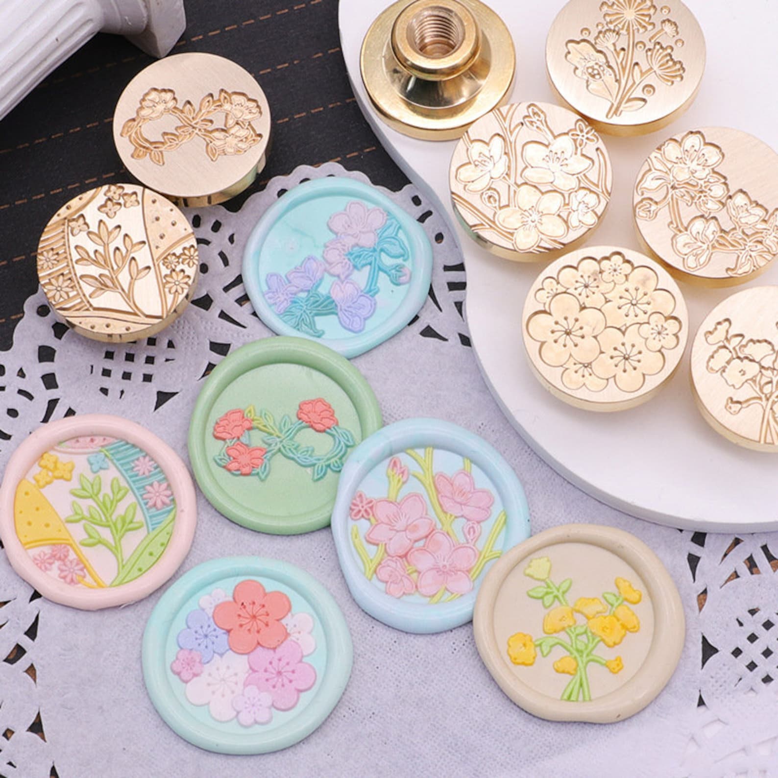 Flower Designs Seal Wax Seal Stamp, Personalized Stamp, Metal Stamp ...
