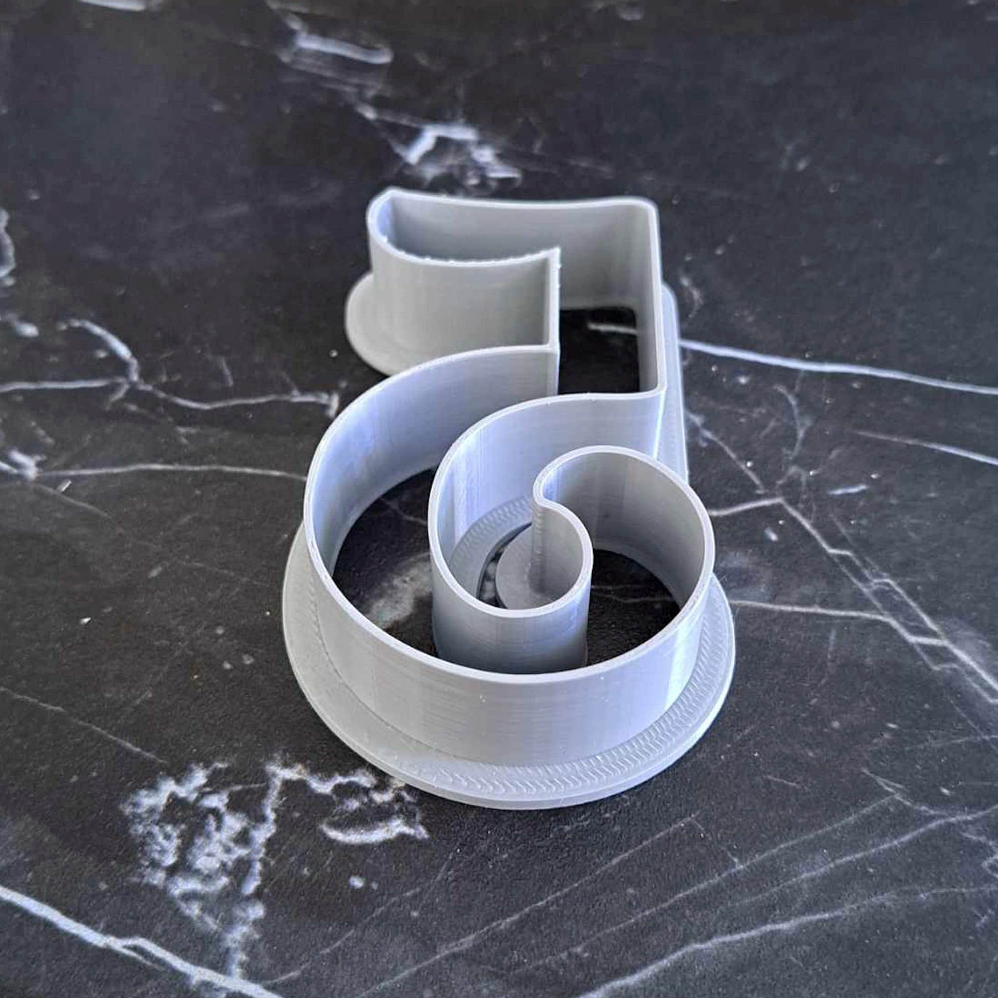 Uniquely Shaped Number 5 Cookie Cutter. Birthday Age Plaque Biscuit. 3D ...