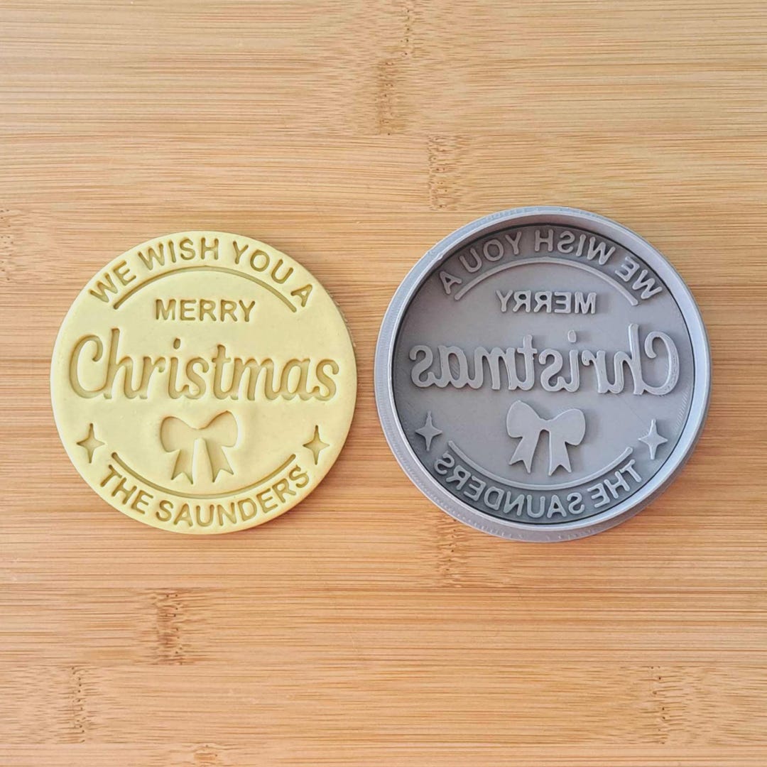 Personalized Christmas Cookie Cutter & Stamp Set Featuring Your Family ...