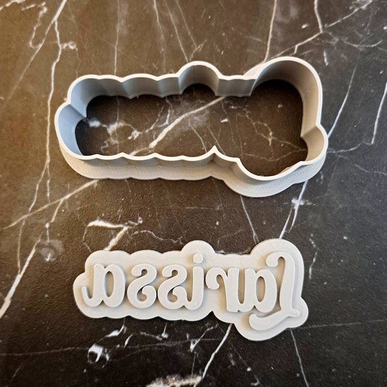 Personalized Name Cookie Cutter and Stamp Set. Script Font Name Outline ...