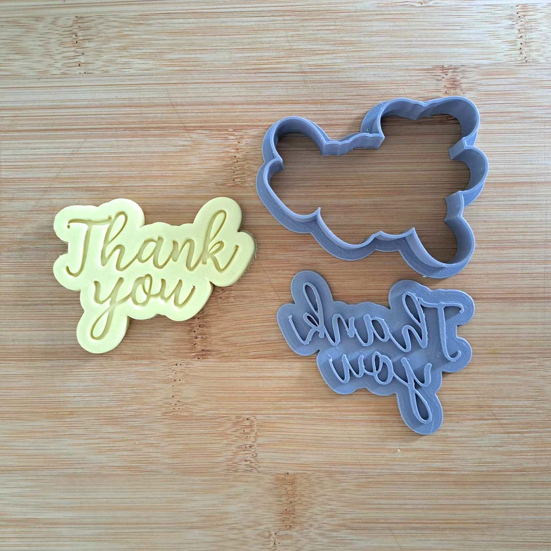 Elegant Script Thank You Message Cookie Cutter and Stamp. Show Your ...