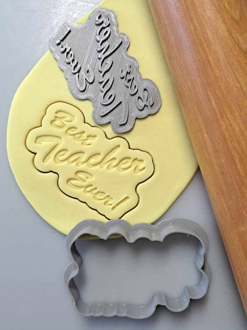 Cursive Script Best Teacher Ever Cookie Cutter and Stamp. Education ...