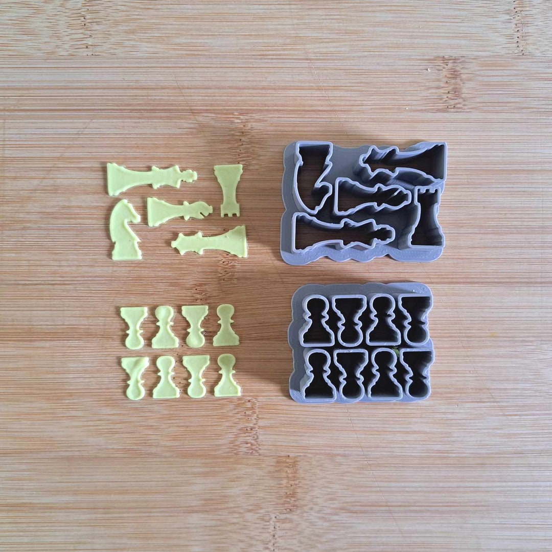Full Chess Set Dough Cutters. Lots of Chess Pieces Shaped Like Biscuits ...