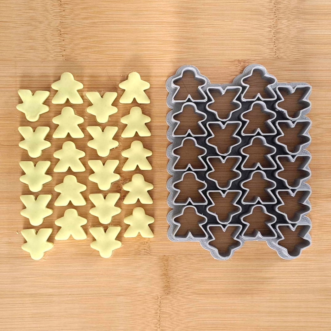 Multiple 1" Meeple Cookie Cutter. 20 Tiny Meeple Biscuits. Easy Twenty Meeples in One. 3D ...