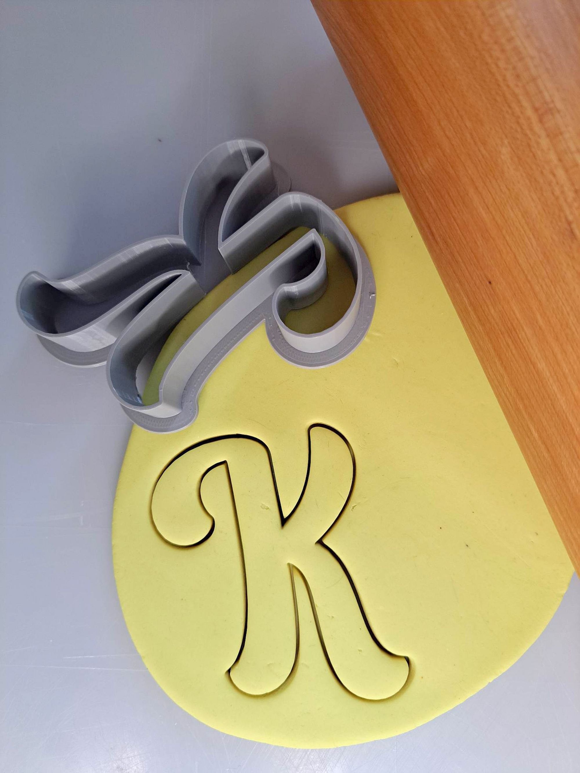 Uniquely Shaped Letter K Cookie Cutter. Initials Plaque Biscuit. 3D ...
