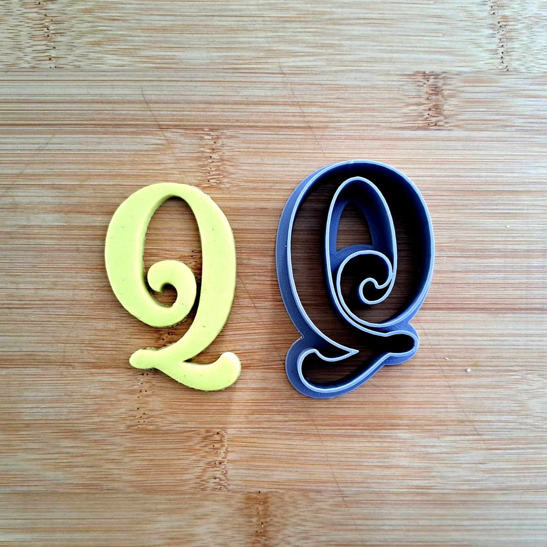 Uniquely Shaped Letter Q Cookie Cutter. Initials Plaque Biscuit. 3D ...