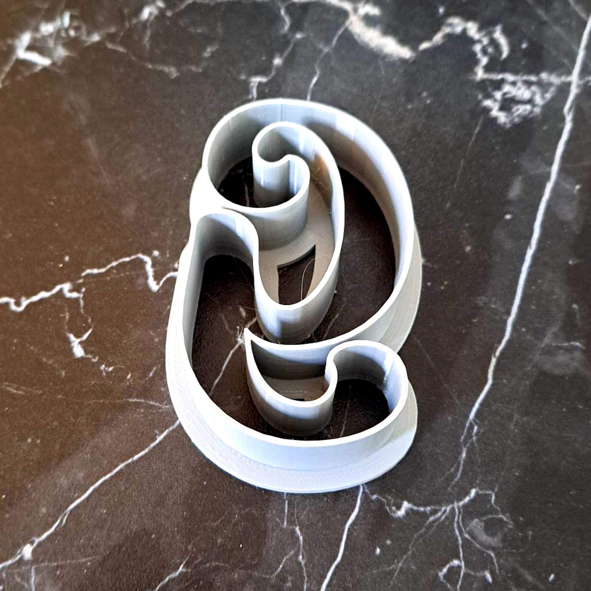 Uniquely Shaped Letter G Cookie Cutter. Initials Plaque Biscuit. 3D ...