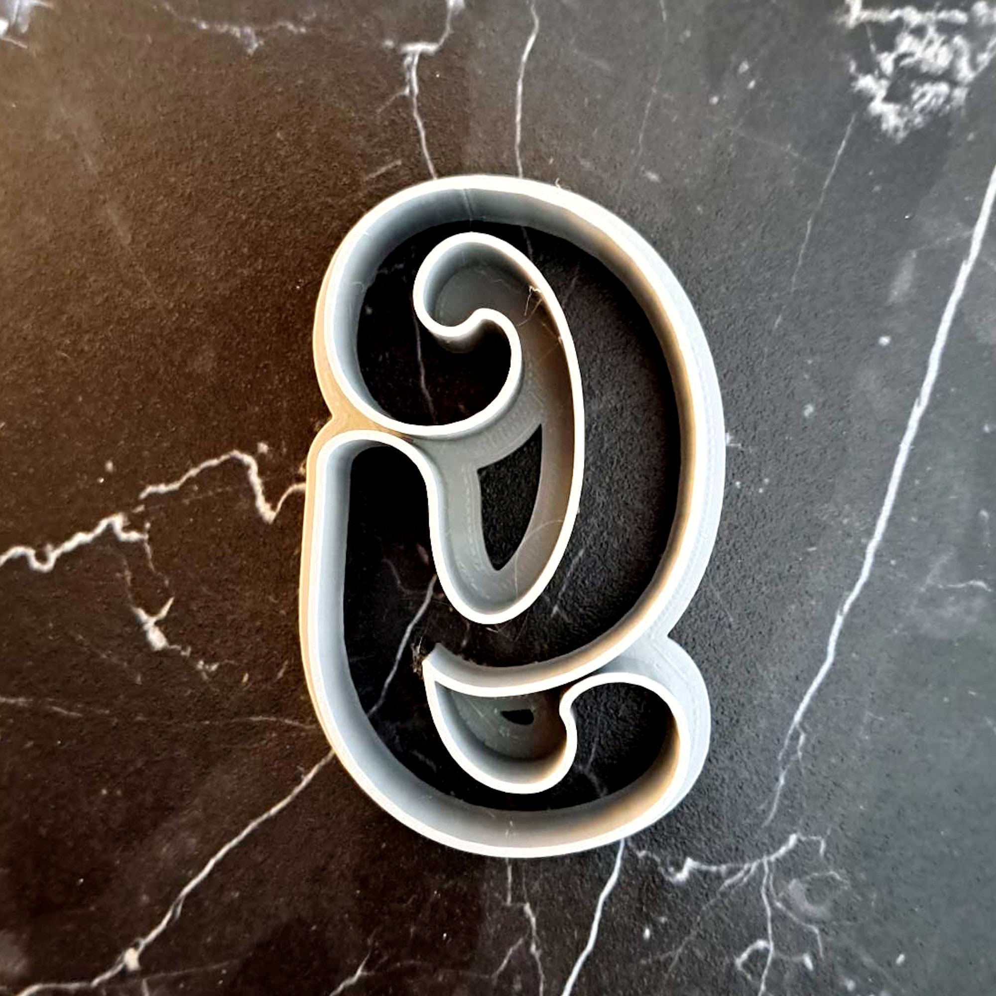 Uniquely Shaped Letter G Cookie Cutter. Initials Plaque Biscuit. 3D ...
