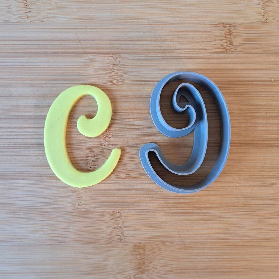 Uniquely Shaped Letter C Cookie Cutter. Initials Plaque Biscuit. 3D ...